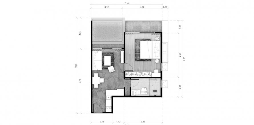 Apartment floor plan No. 144337 | Thailand-Real.Estate